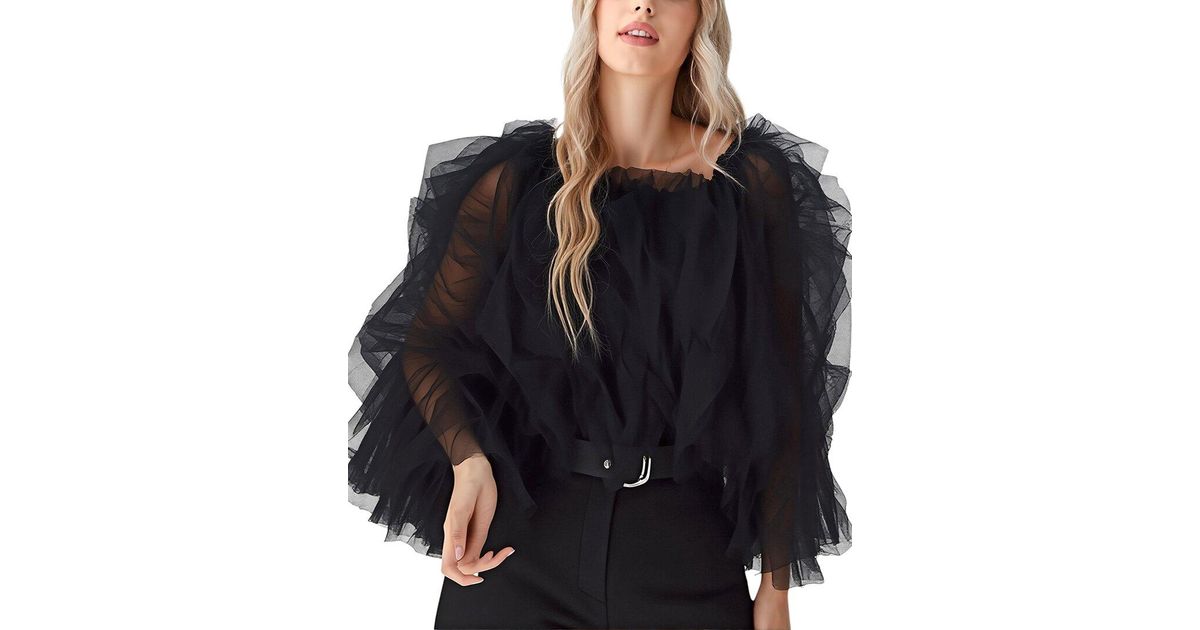 Adele Berto Netted Blouse in Blue | Lyst UK