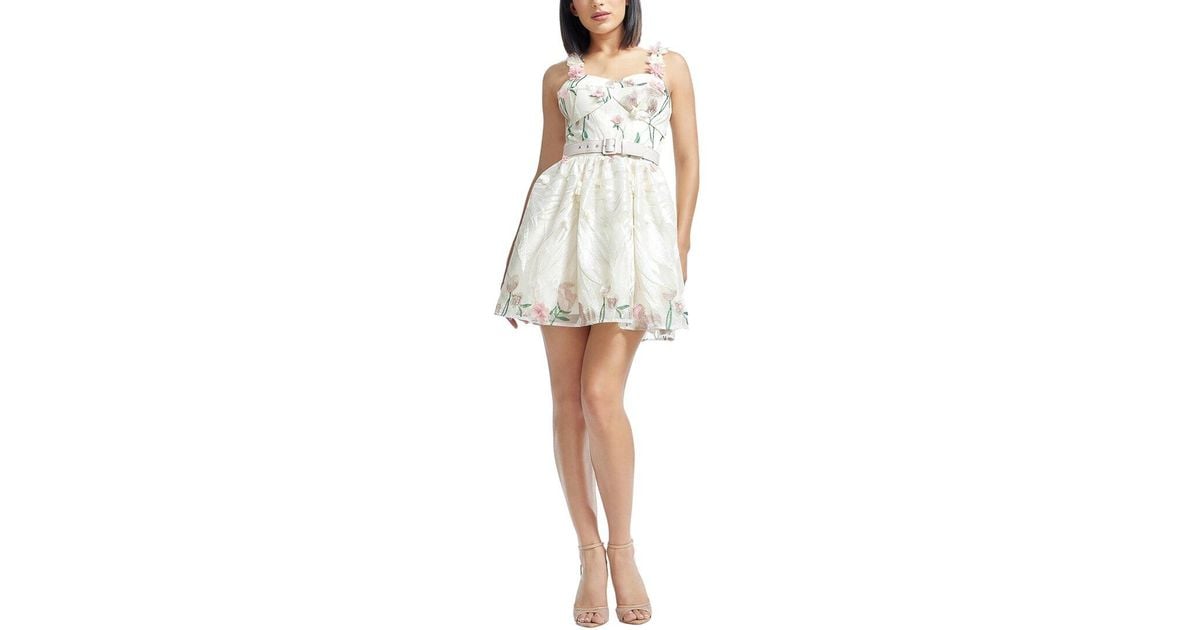 Dress the Population Darby Fit & Flare Dress in White | Lyst UK