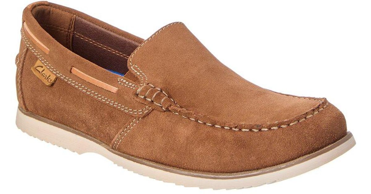 Clarks Collection Noonan Step Suede Boat Shoe in Brown for Men | Lyst UK