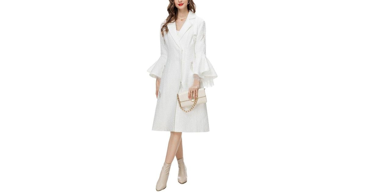 LIONELLO SALVI Midi Dress in White | Lyst