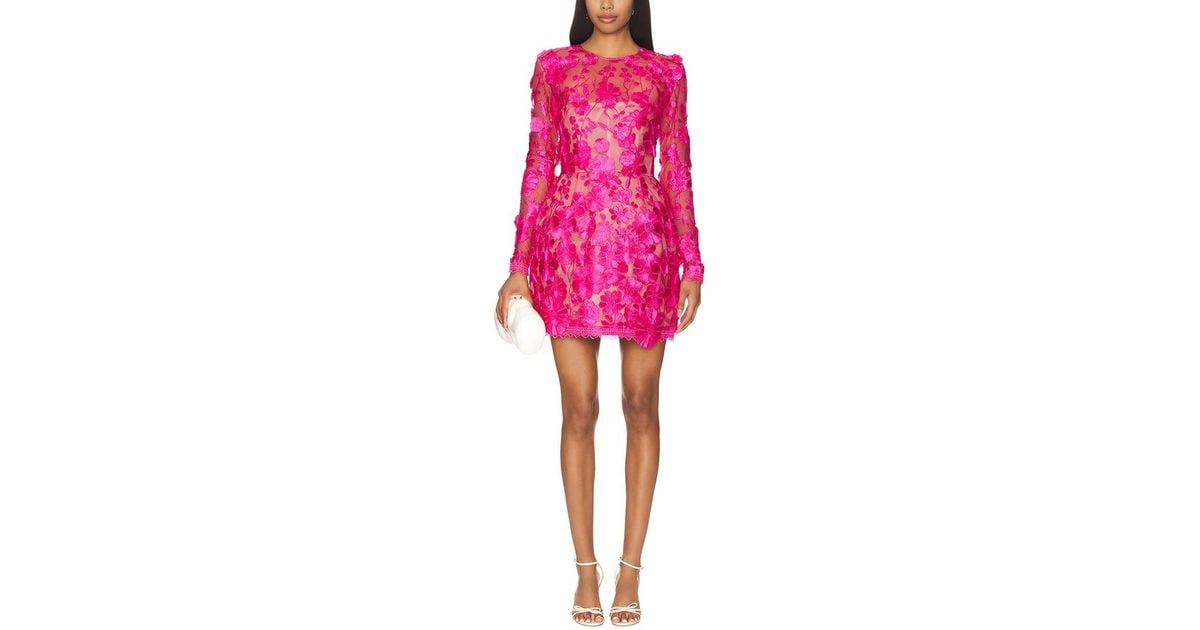 Adele Berto Solid Mini Dress in Pink | Lyst UK