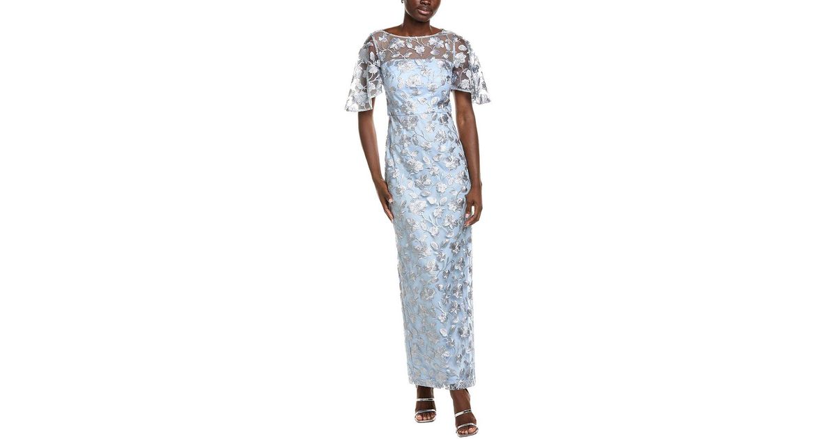 JS Collections Brooke Column Gown in Blue | Lyst UK