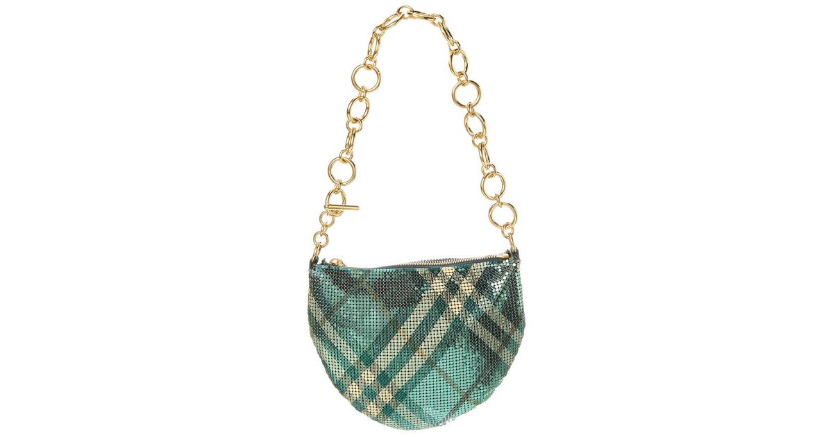 Burberry Chainmail Hobo Bag in Green | Lyst UK