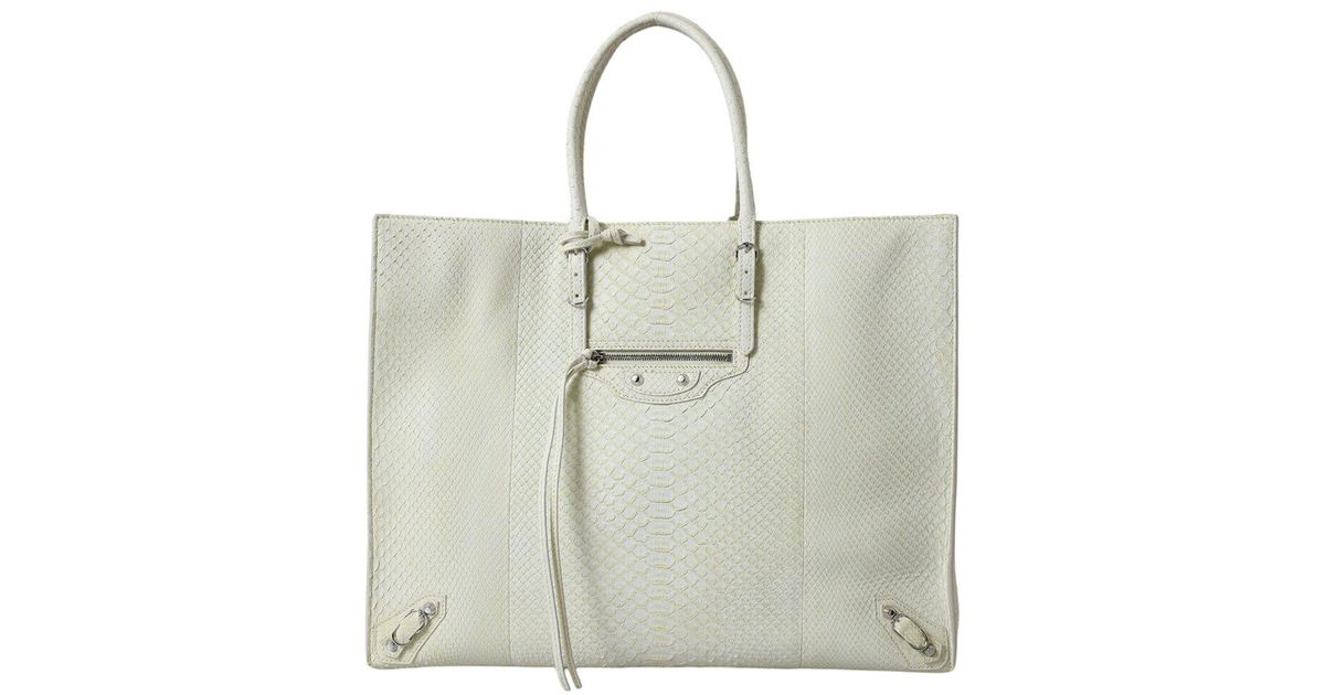 Balenciaga Python Tote in Natural | Lyst UK