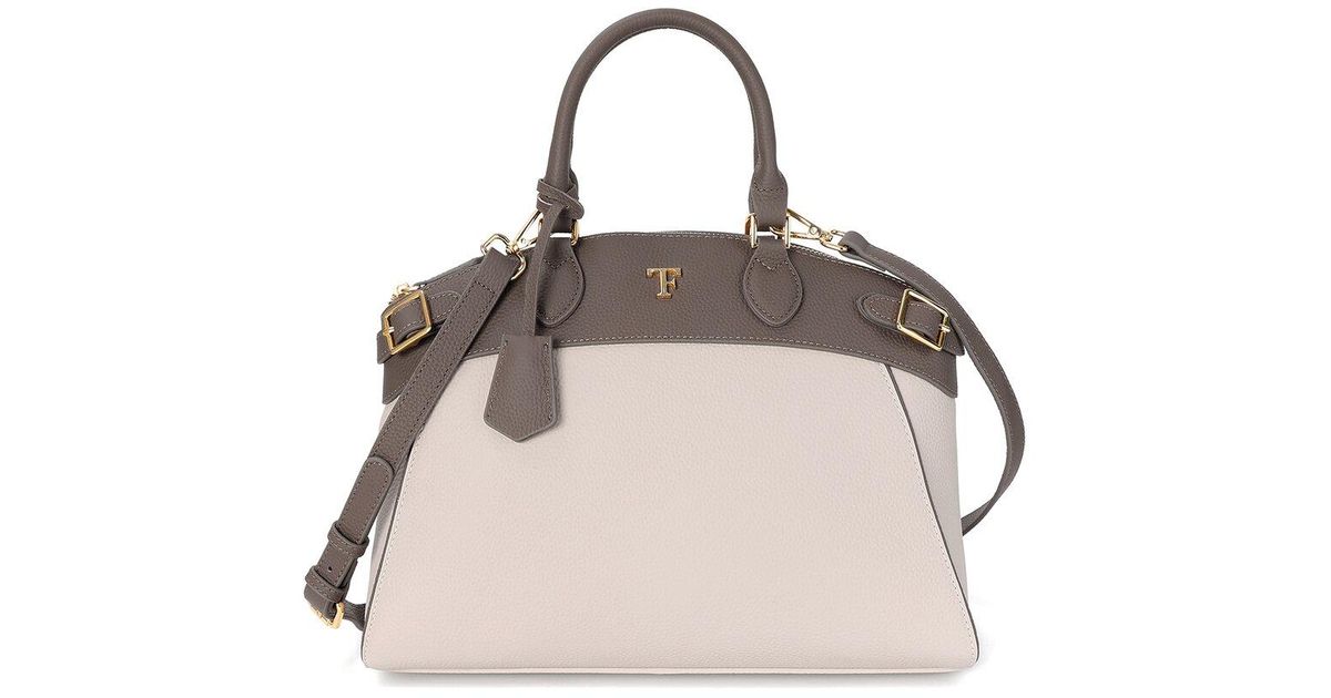 Tiffany & Fred Paris Grained Leather Top-Handle Satchel in Pink | Lyst