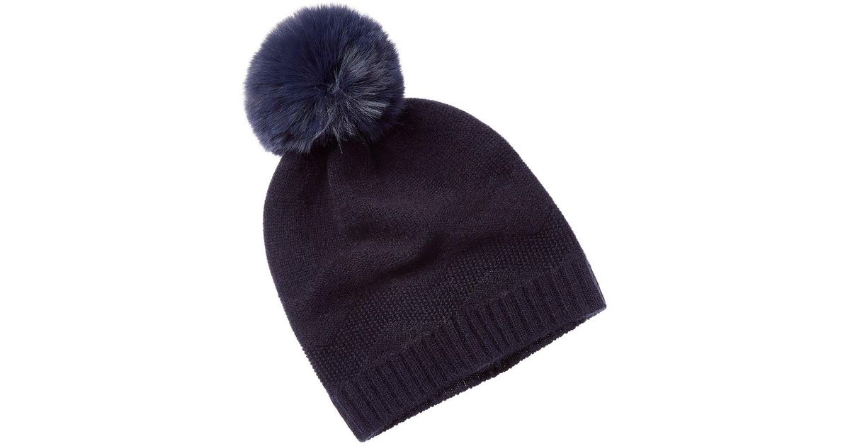 Phenix Zig-Zag Texture Cashmere Beanie in Blue | Lyst