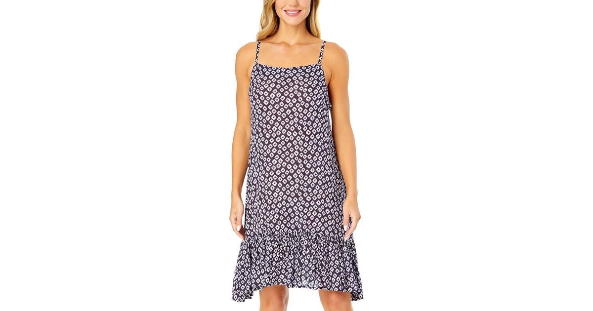 Anne Cole A Line Ruffle Dress in Purple | Lyst UK