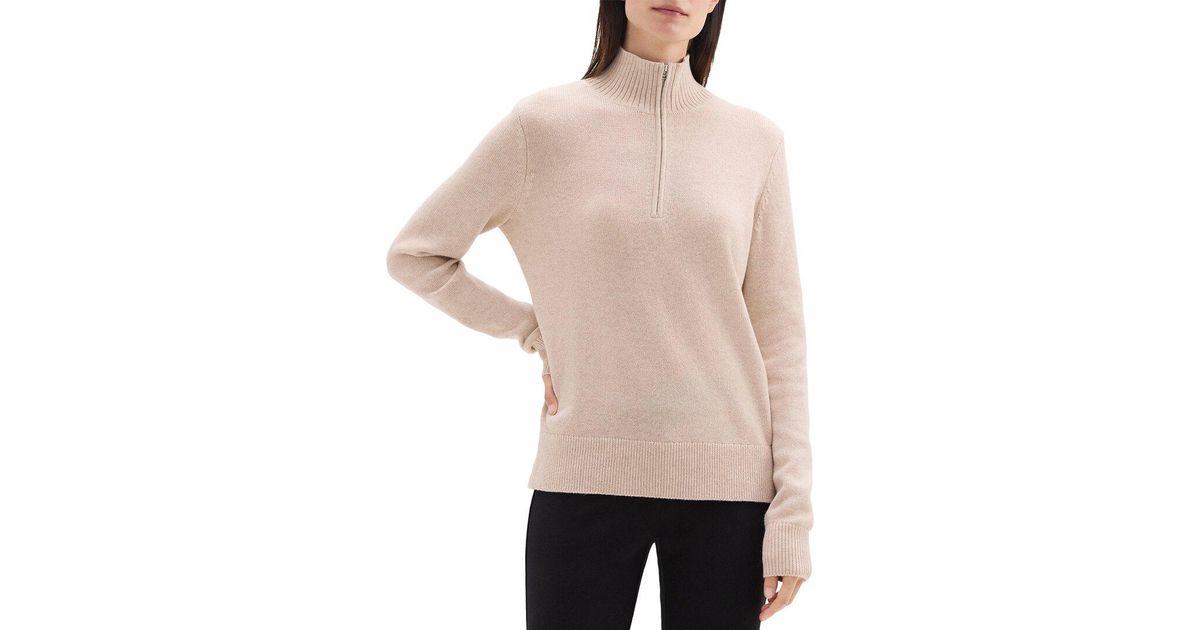 Theory Turtleneck Wool-Blend Sweater in Natural | Lyst UK