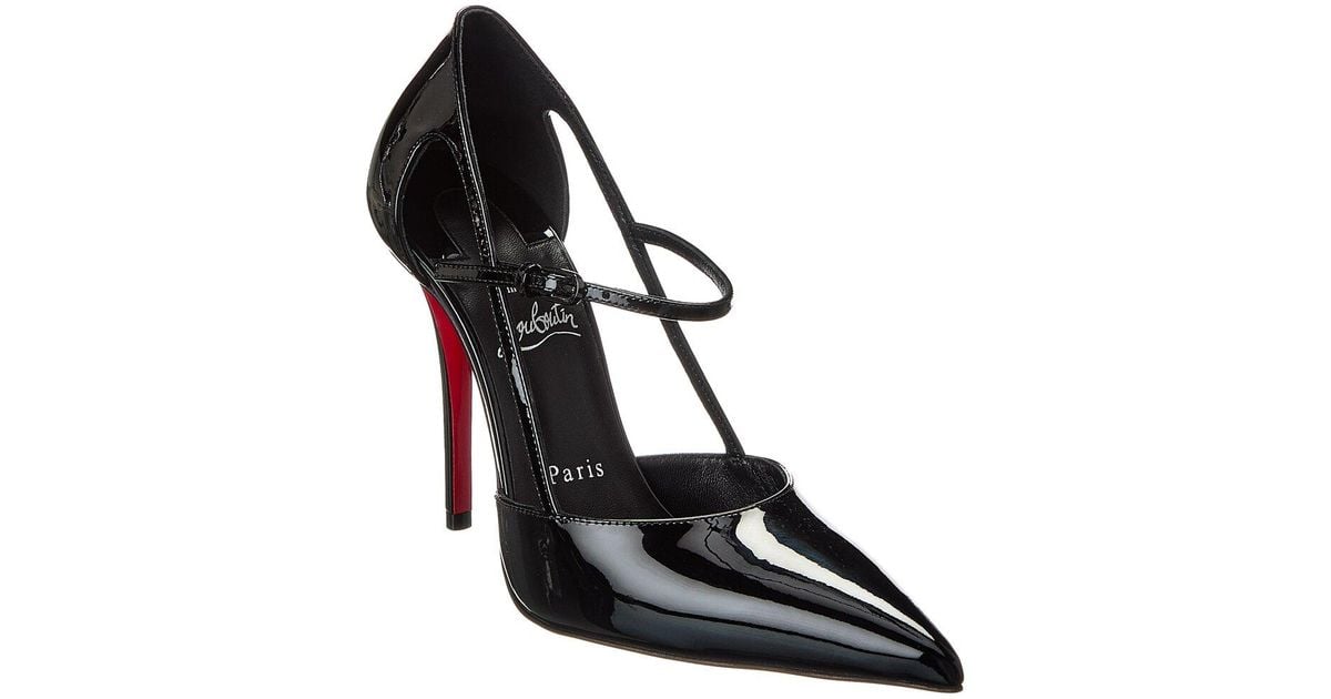 Christian Louboutin Miss Z Strap 100 Patent Pump in Black | Lyst