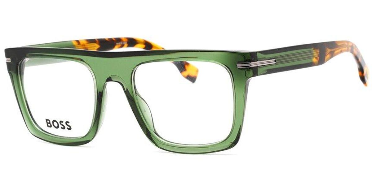 BOSS Square Optical Eyeglasses Frames in Green for Men | Lyst UK