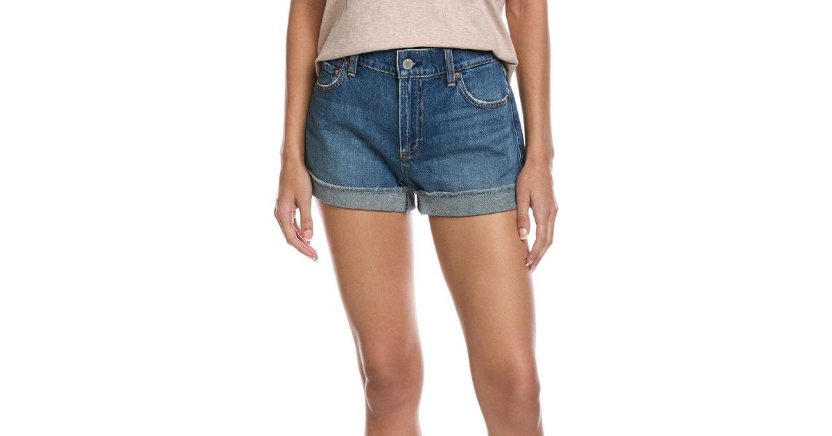 Alice + Olivia Trish Low-Rise Baggy Short in Blue | Lyst UK