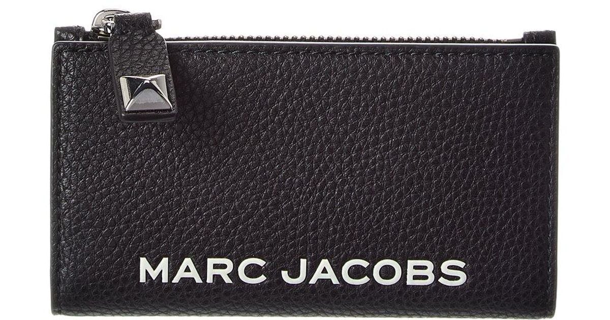 Marc Jacobs Medium Leather Flat Wallet in Black | Lyst UK