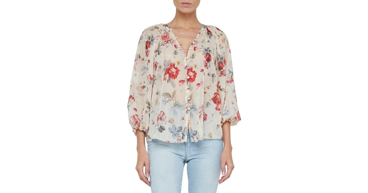 L'Agence Teagan Dolman Sleeve Blouse | Lyst UK