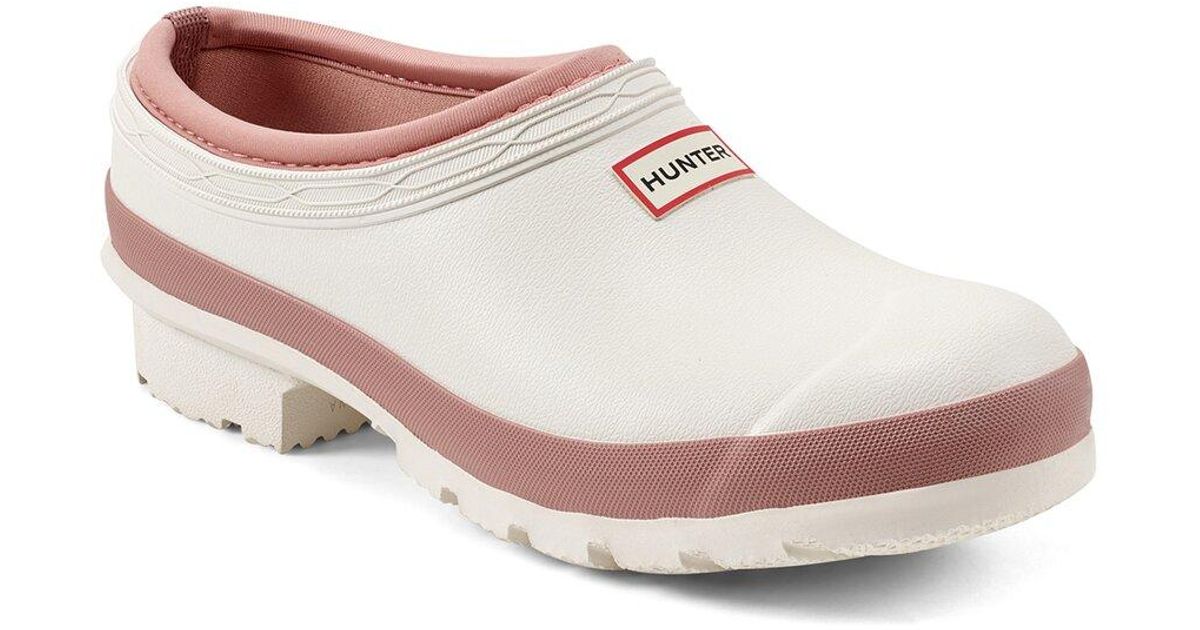 HUNTER Neo Gardener Rubber Clog in White | Lyst UK