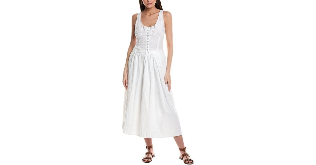 Free People 2Pc Into You Eyelet Top & Pant Set in White | Lyst