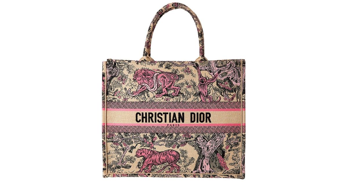 Dior Book Large Canvas Tote in Pink | Lyst
