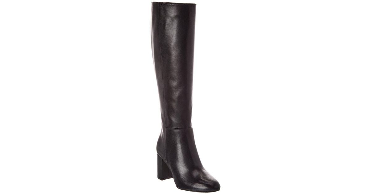 Stuart Weitzman Celina Zip Leather Knee-High Boot in Black | Lyst UK