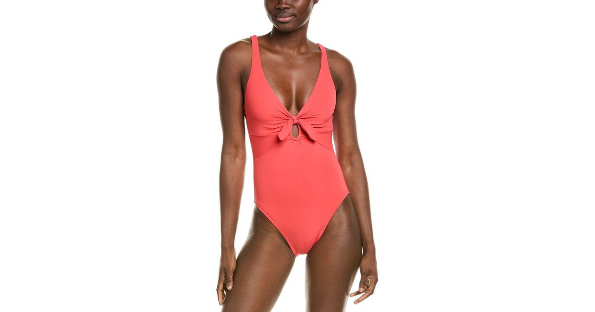 Robin Piccone Ava Knot One-Piece in Red | Lyst