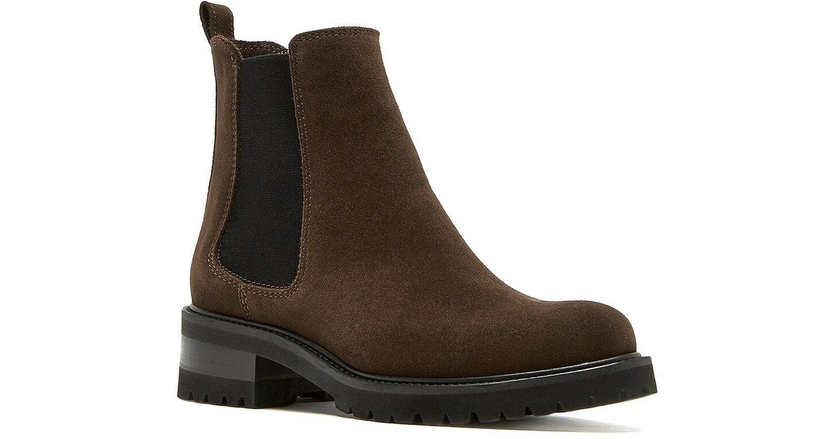 La Canadienne Cosner Waterproof Suede Bootie in Brown | Lyst