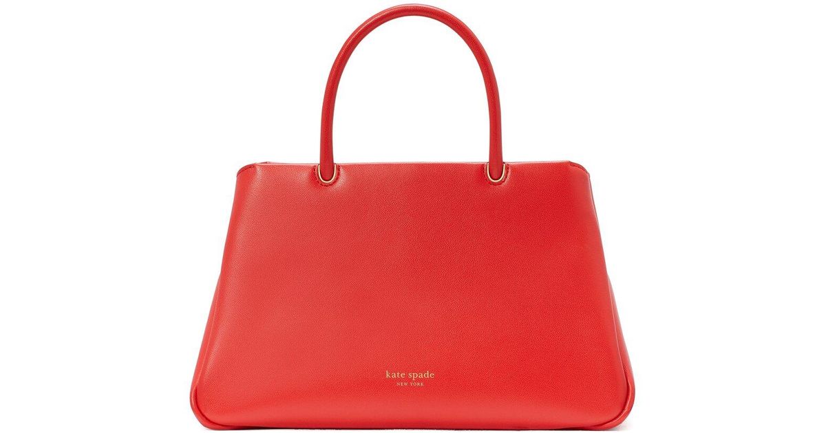 Kate Spade Grace Fine Grain Leather Medium Satchel in Red | Lyst