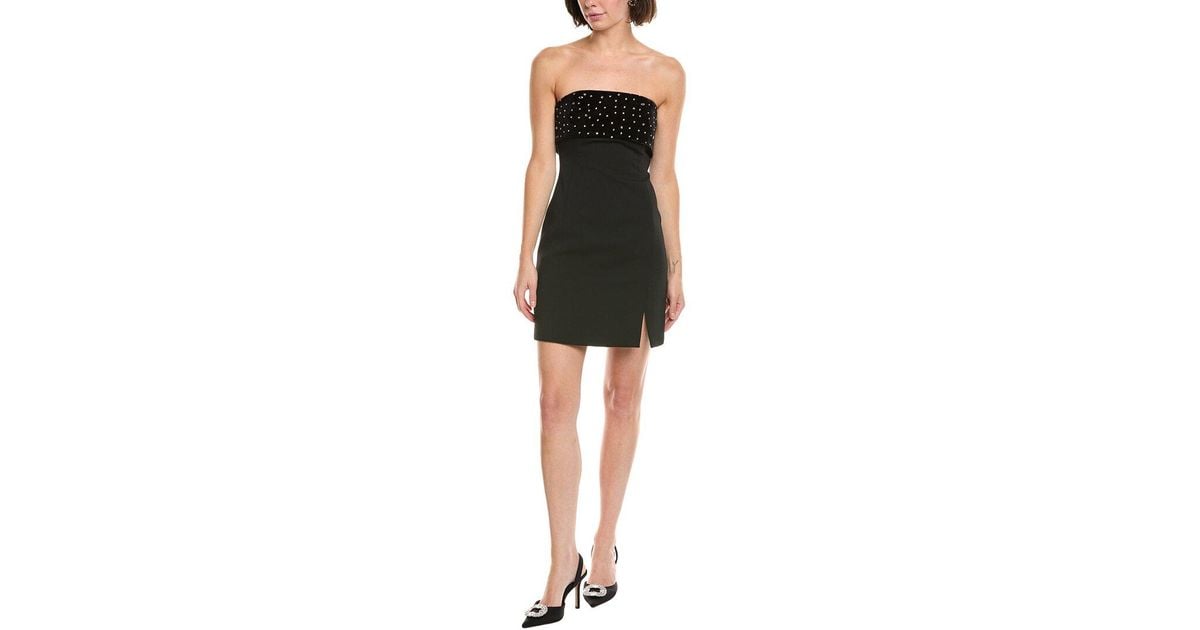 MILLY Indy Combo Mini Dress in Black | Lyst UK