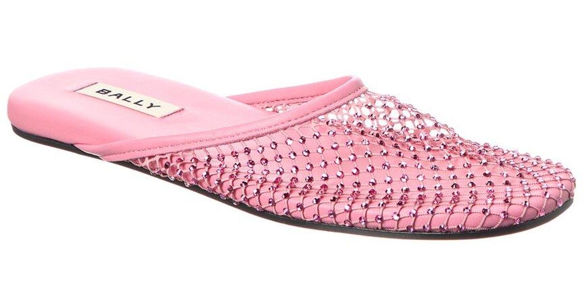 Bally Greek Mesh & Leather Mule in Pink | Lyst