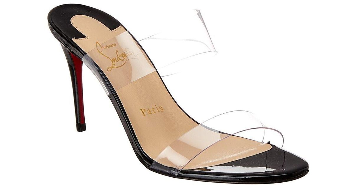 Christian Louboutin Just Nothing 85 Patent & Pvc Sandal in White | Lyst