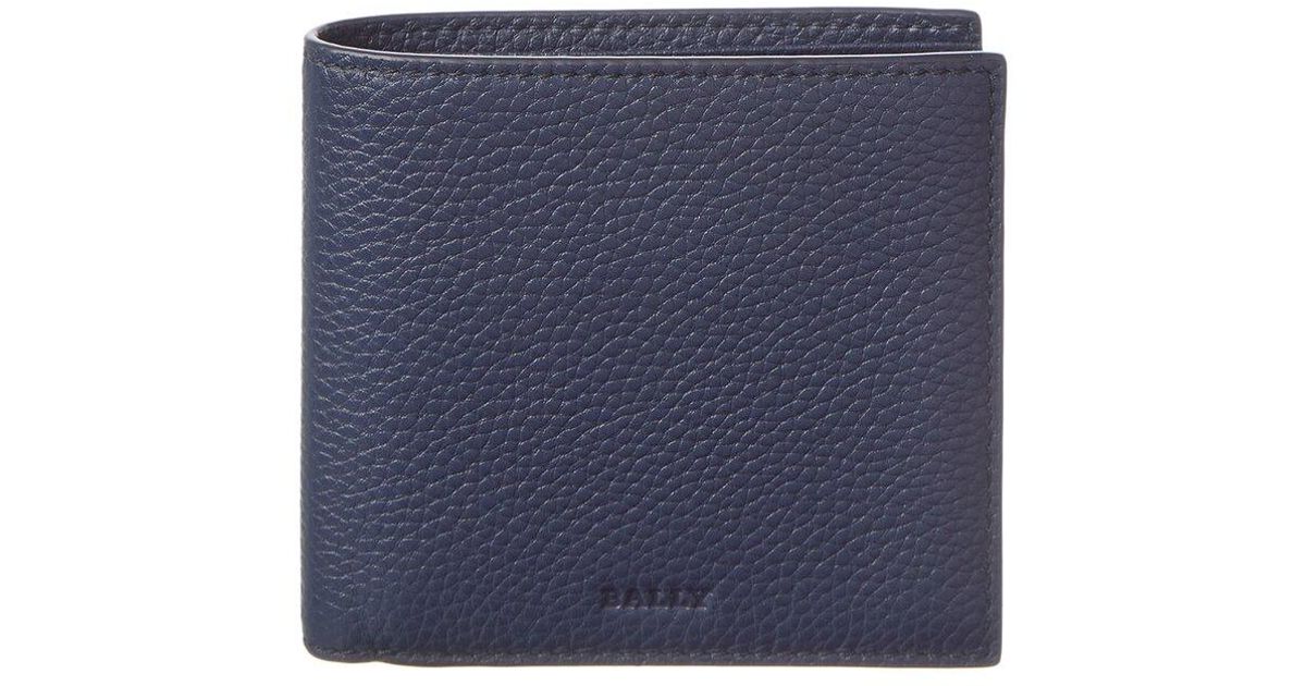 Bally City Leather Bifold Wallet in Blue for Men | Lyst UK