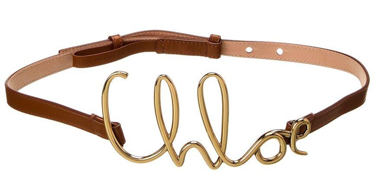 Chloé Iconic Small Leather Belt in White | Lyst