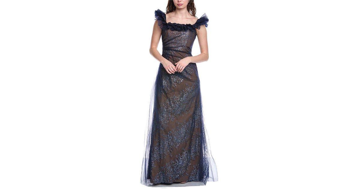 Rene Ruiz Glitter Gown in Blue | Lyst UK