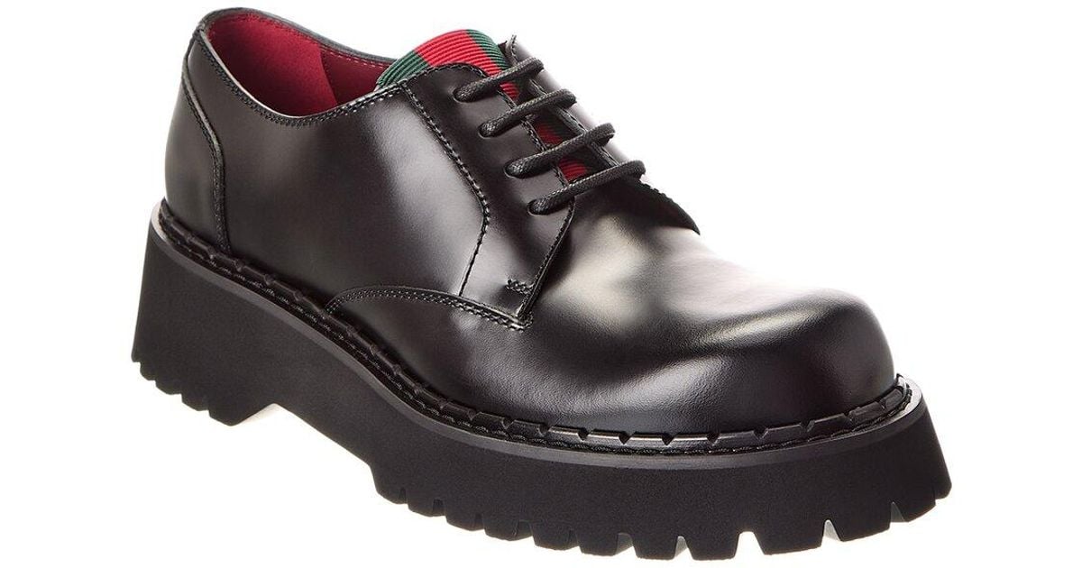 Gucci Chunky Leather Platform Oxford in Brown for Men | Lyst