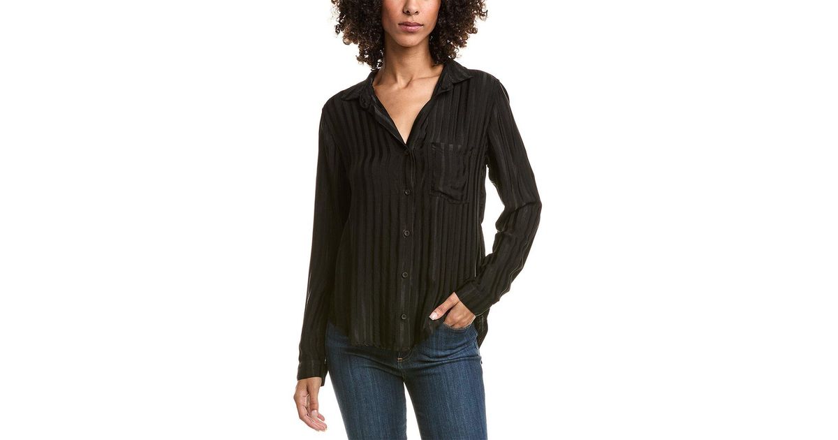Bella Dahl Shadow Stripe Blouse in Black | Lyst UK