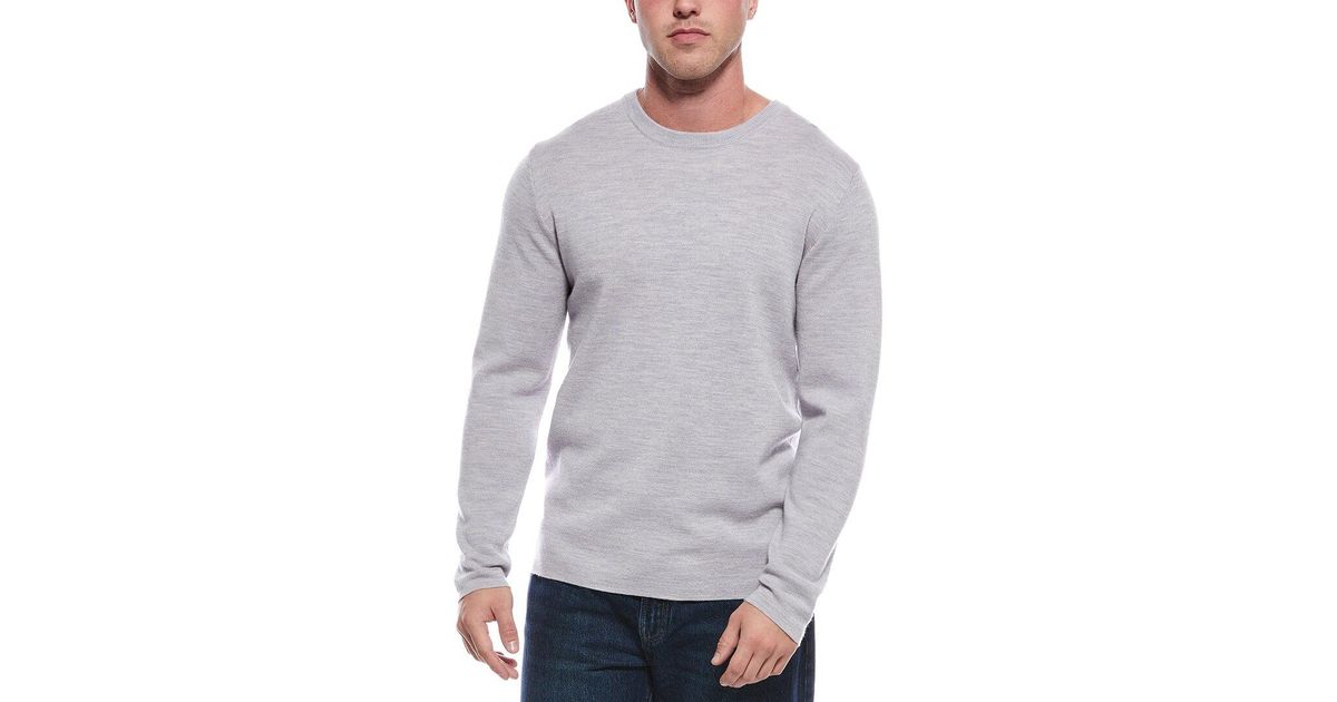 Magaschoni Merino Wool-Blend Crewneck Sweater in Grey for Men | Lyst UK