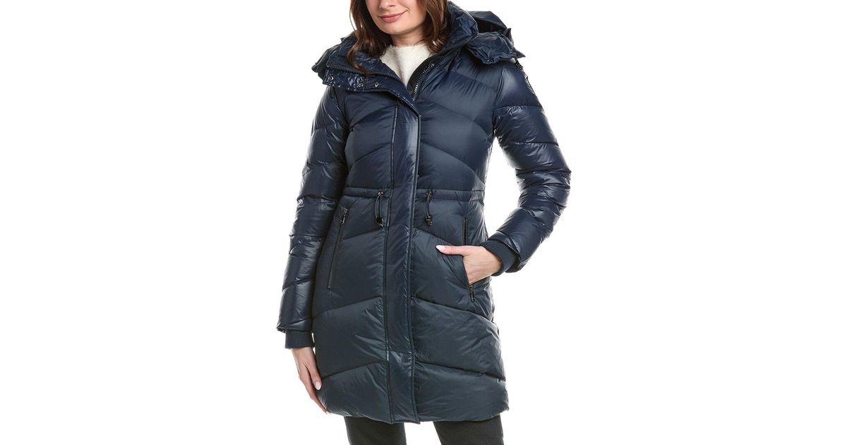 Pajar Channel Quilted Puffer Down Coat in Blue | Lyst
