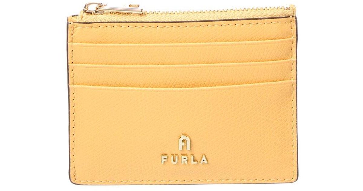Furla Camelia Small Leather Zipped Card Case in Natural | Lyst UK