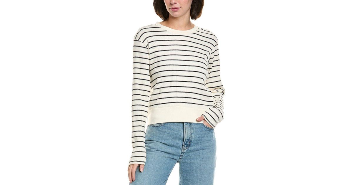 PERFECTWHITETEE Rib Striped Boxy T-Shirt in Blue | Lyst UK