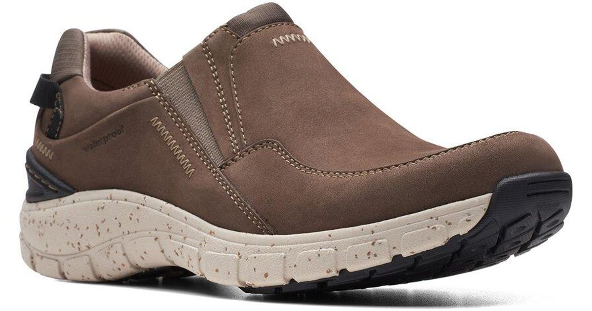 Clarks Wave Plateauap Leather Flat in Brown | Lyst