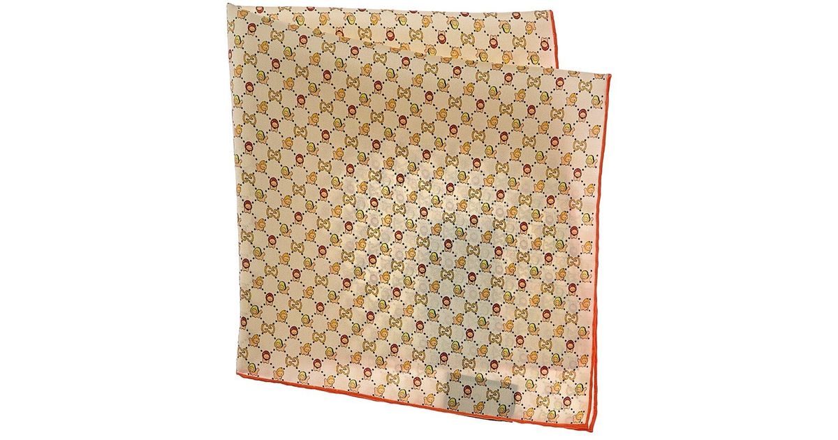 Gucci Silk Pocket Square in Natural | Lyst UK