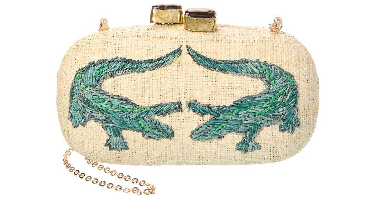PAMELA MUNSON Le Croc Clutch in Green | Lyst