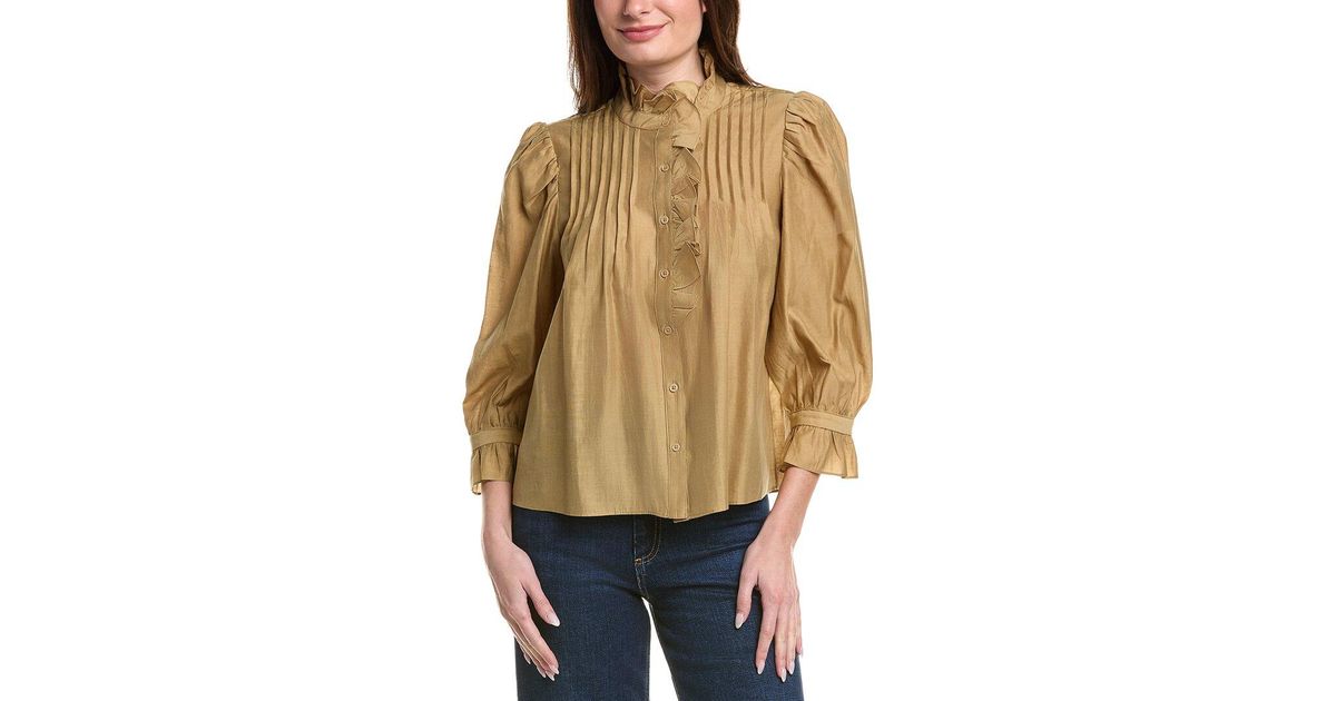 English Factory Ruffle Detailed Blouse in Green | Lyst UK
