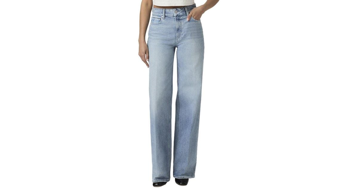 PAIGE Sasha High Rise Column Straight Leg Jean in Blue | Lyst UK