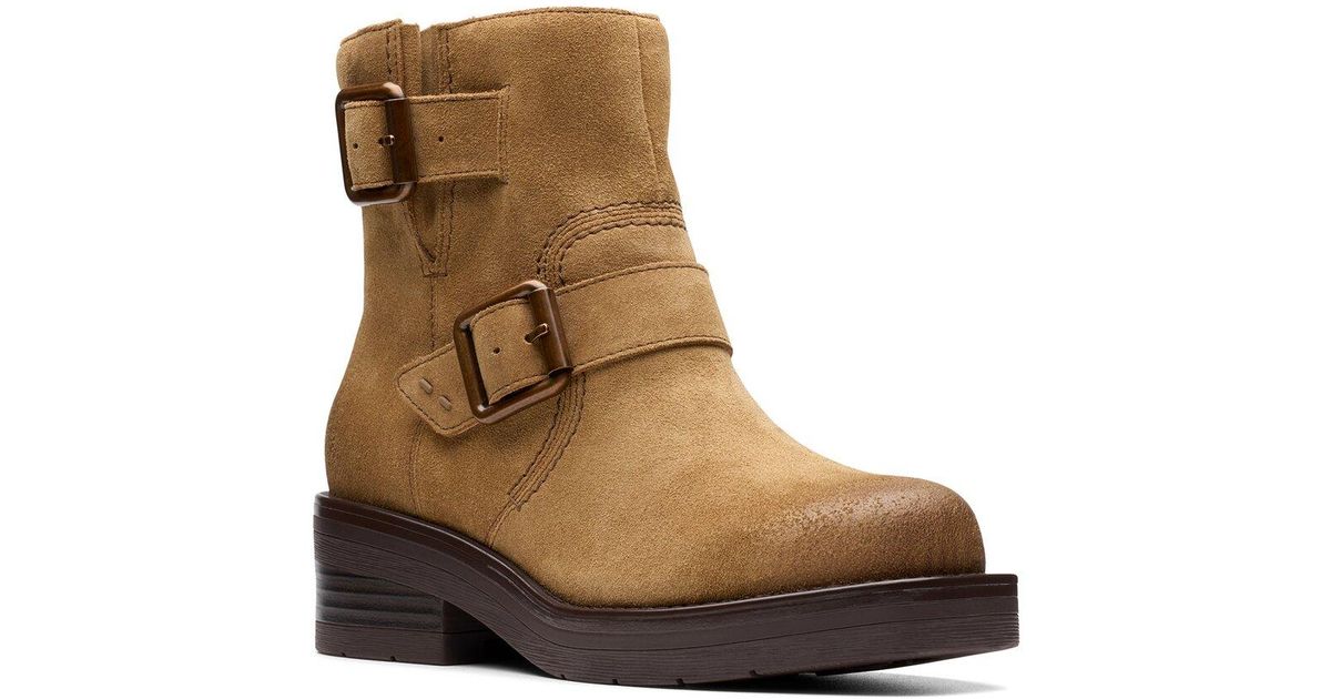 Clarks Rebelle Buckle Leather Boot in Brown | Lyst UK