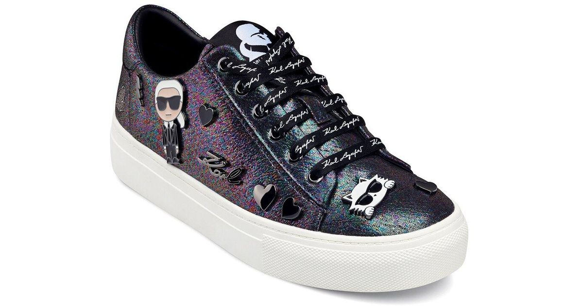 Karl Lagerfeld Cate Pins Leather Sneaker in Blue | Lyst
