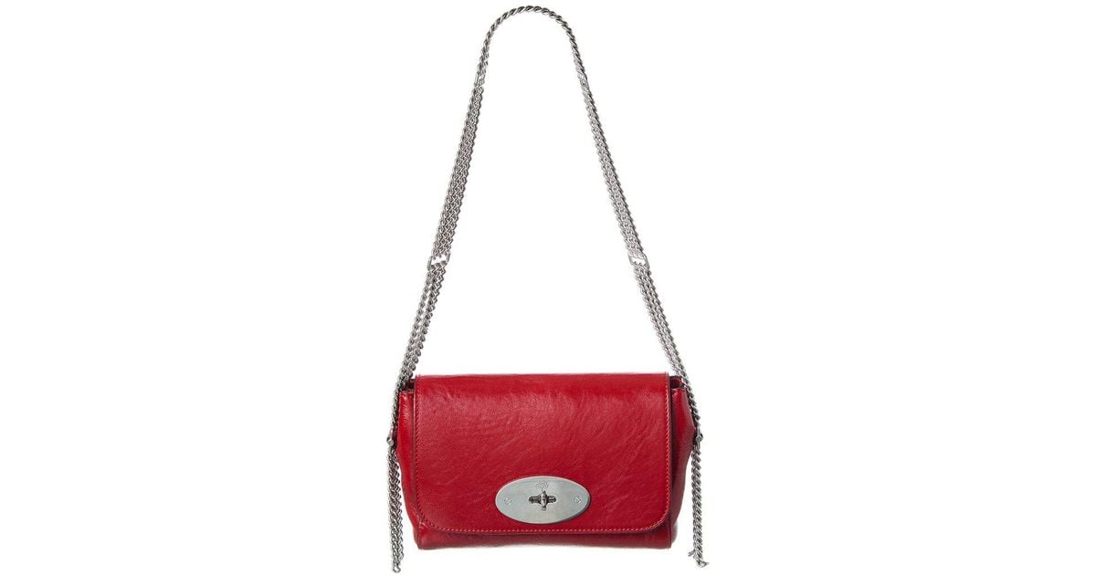 Mulberry Link Leather Shoulder Bag in Red | Lyst
