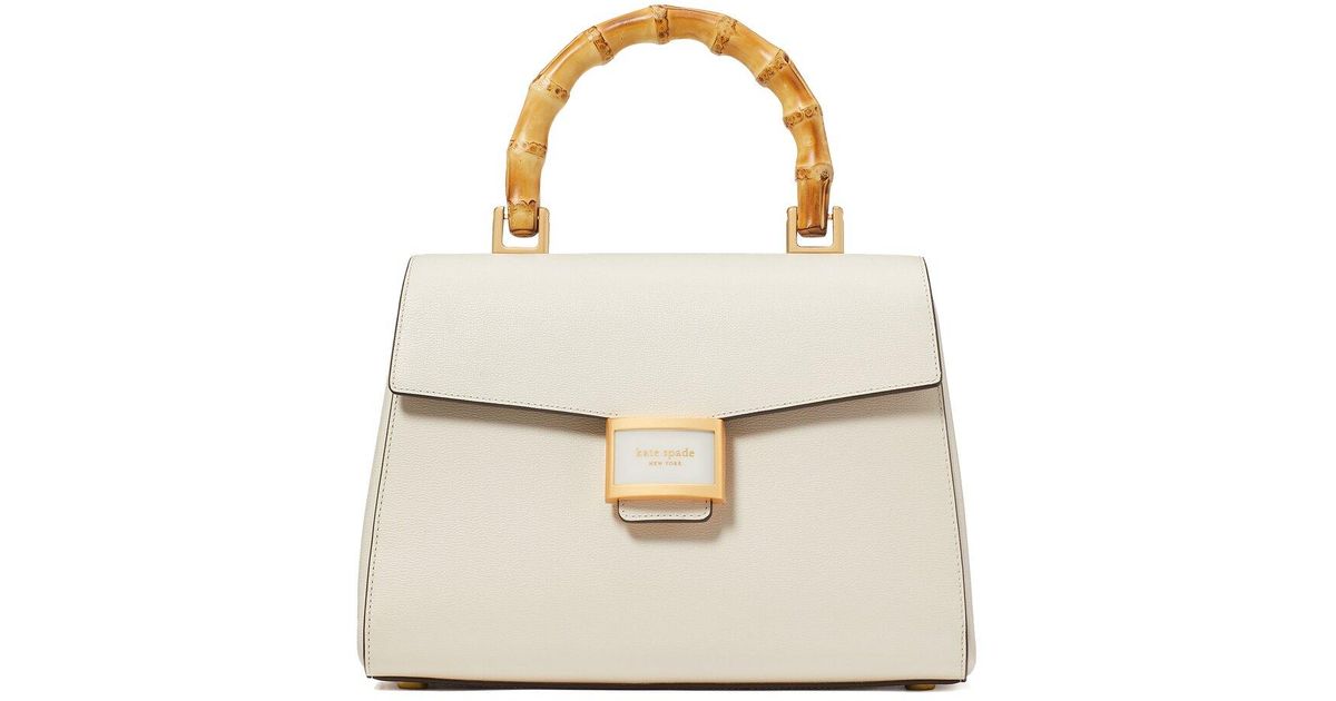 Kate Spade Katy Textured Leather Bamboo Medium Top Handle Satchel in ...