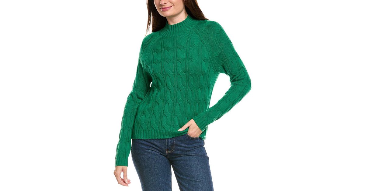 Kier + J Kier + J Mock Neck Cable Wool & Cashmere-Blend Sweater in ...