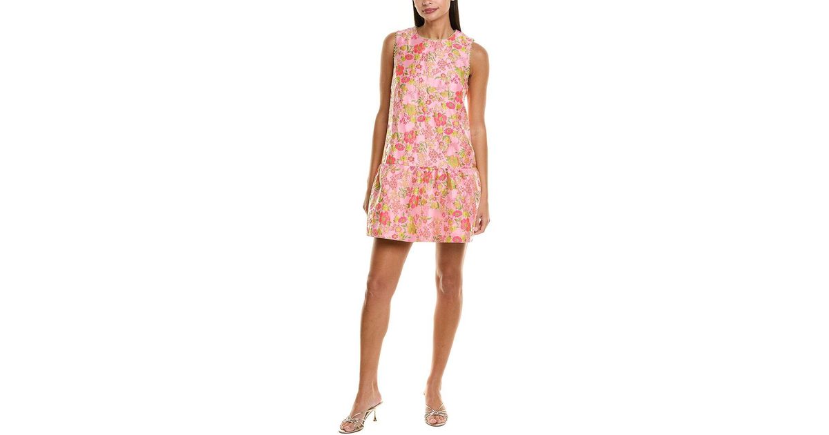 FLORA BEA NYC Talan Jacquard Mini Dress in Red | Lyst