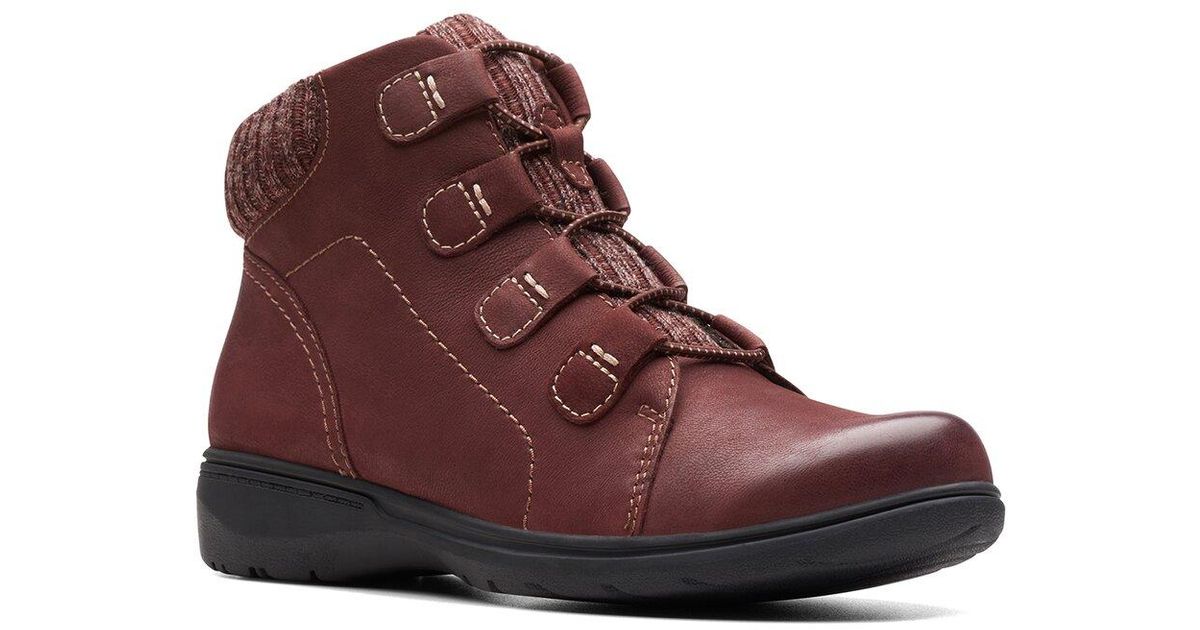 Clarks Carleigh Jade Leather Bootie in Brown | Lyst UK