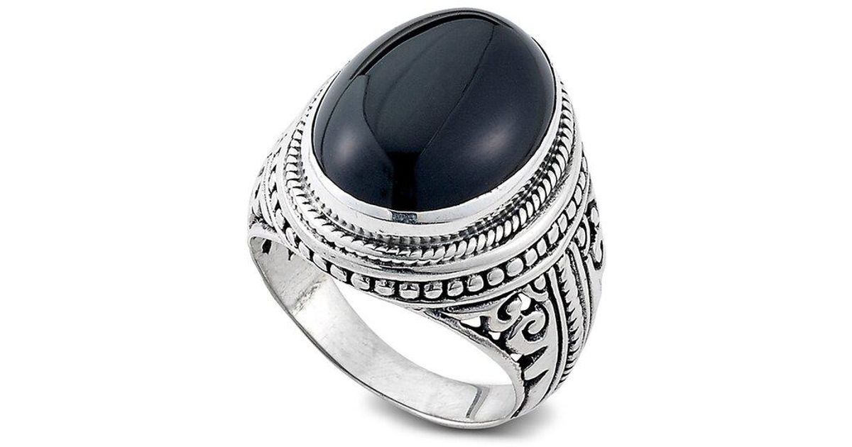 Samuel B. Onyx Oval Ring in White | Lyst UK