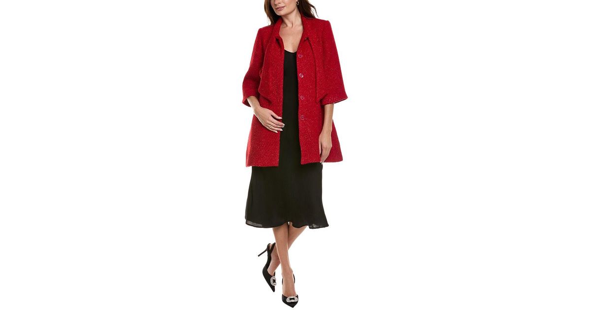 FLORA BEA NYC Gracelee Wool-Blend Coat in Red | Lyst UK
